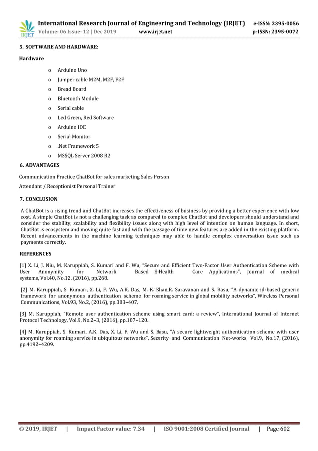 Irjet Cloud Based Chat Bot Using Iot And Arduino Pdf