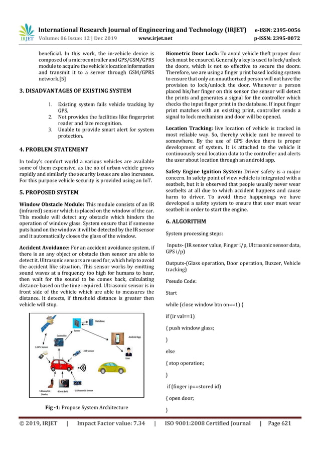IRJET- A Survey on Vehicle Security System using IoT | PDF