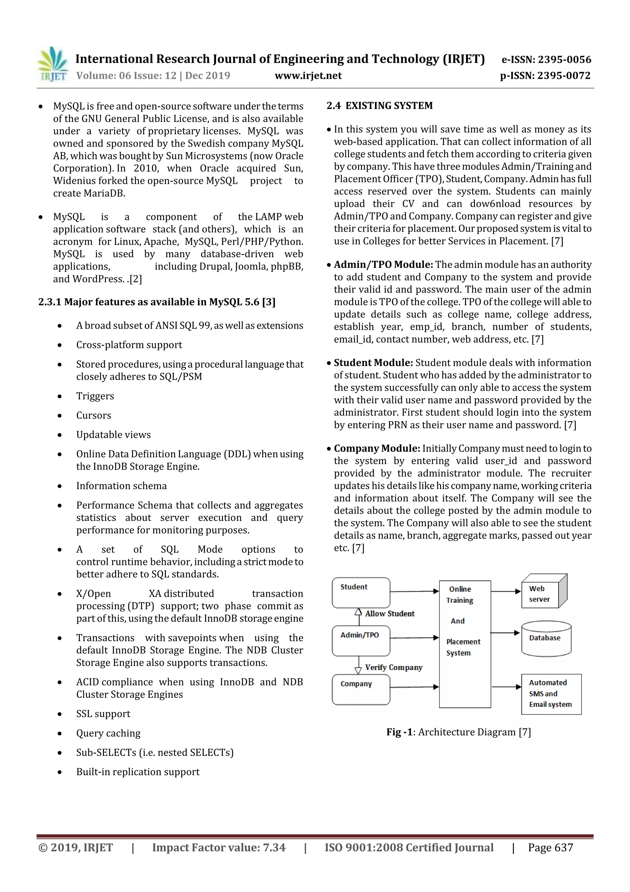 IRJET- Training and Placement Database Management System | PDF