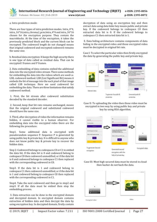 IRJET- Efficient Data Embedding and Data Encryption in Video Stream | PDF