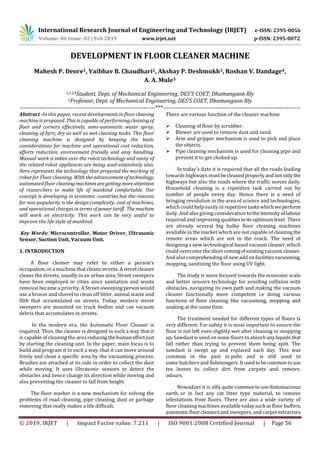 IRJET- Development in Floor Cleaner Machine | PDF