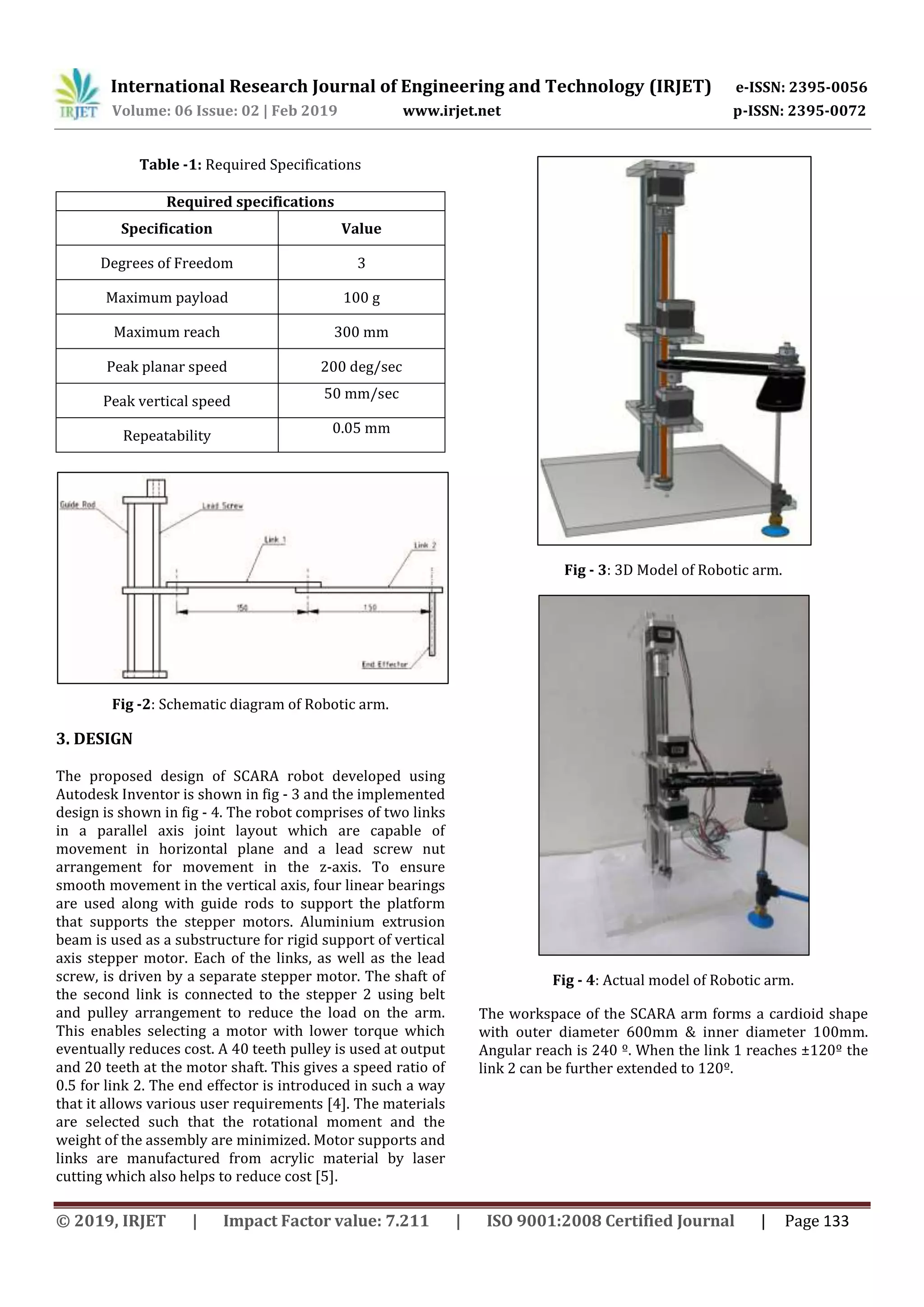IRJET- A Desktop SCARA Robot using Stepper Motors | PDF