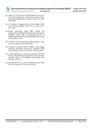 IRJET- Wallace Tree Multiplier using MFA Counters | PDF | Programming Languages | Computing