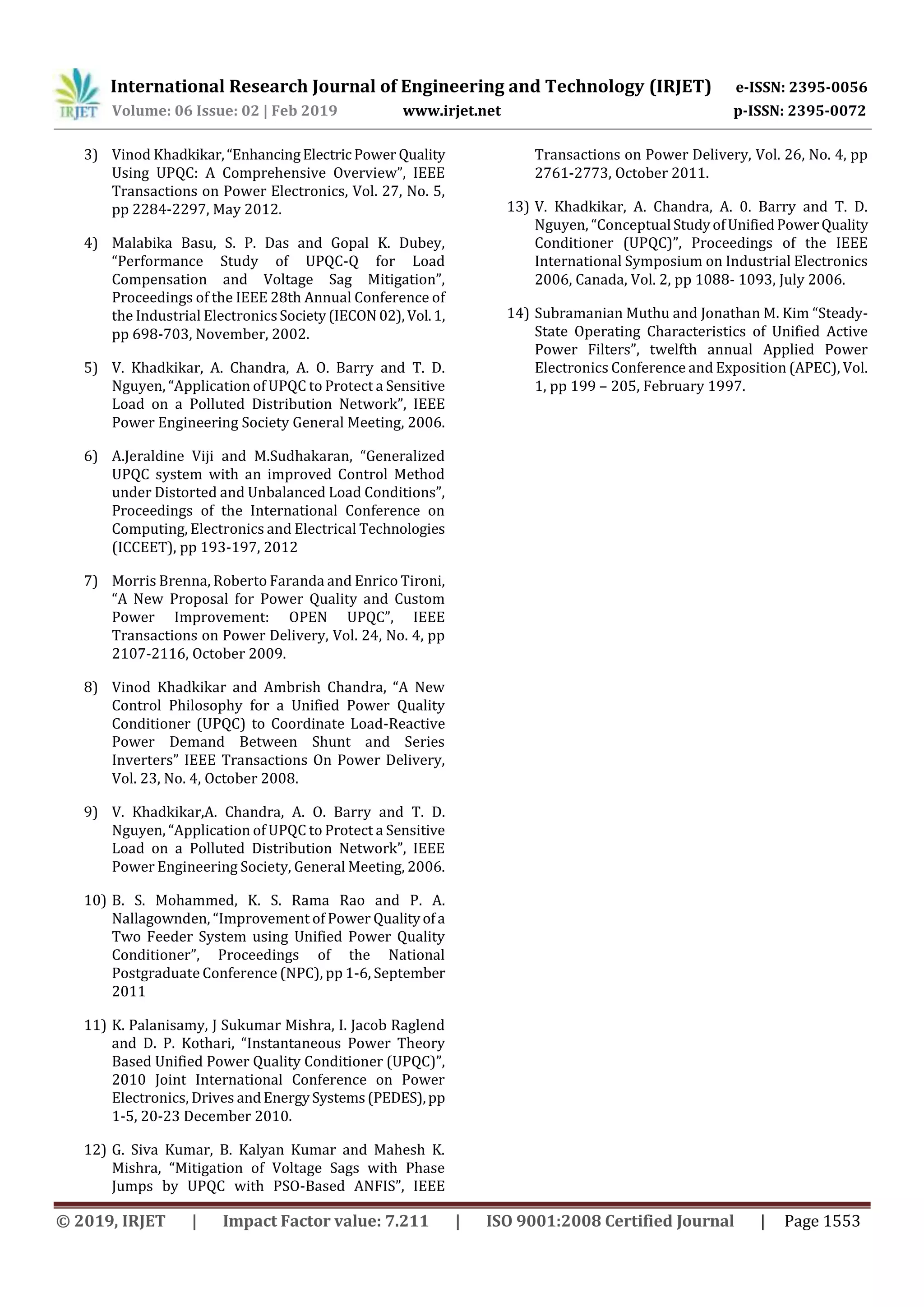 IRJET- Generalized UPQC System with an Improved Control Method under ...