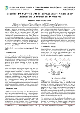 IRJET- Generalized UPQC System with an Improved Control Method under Distorted and Unbalanced ...