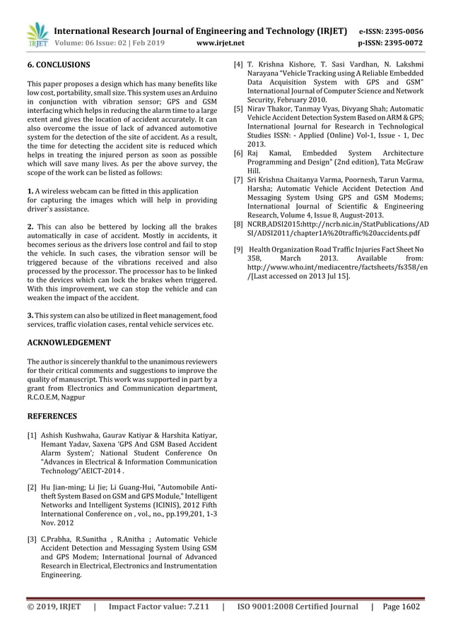 IRJET- Vehicle Accident Tracking and Reporting System using GPS and GSM ...