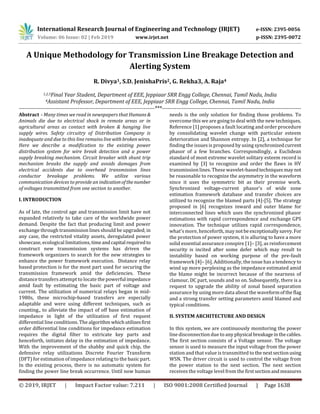 IRJET- A Unique Methodology for Transmission Line Breakage Detection ...