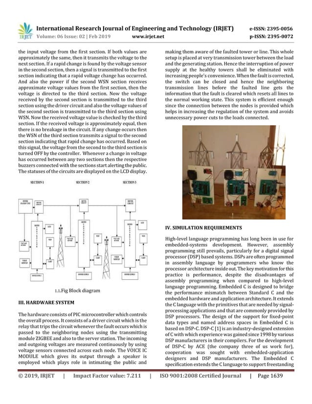 IRJET- A Unique Methodology for Transmission Line Breakage Detection and Alerting System | PDF