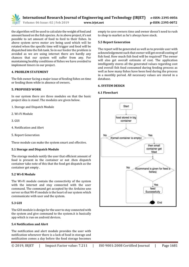 IRJET- Fish Feeder using Internet of Things | PDF