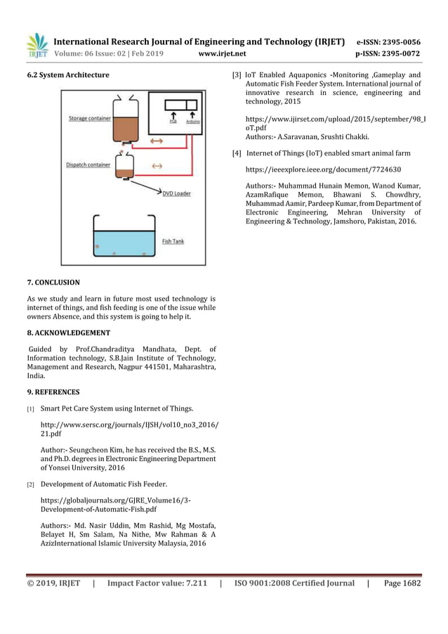 IRJET- Fish Feeder using Internet of Things | PDF