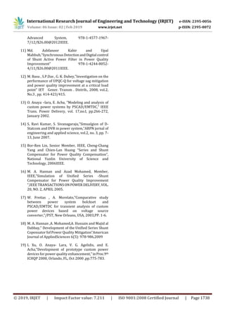 IRJET- Simulation of Unified Series Shunt Compensator for Power Quality Compensation | PDF