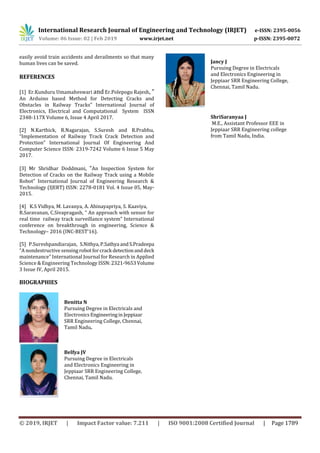 IRJET- Railway Track Crack and Obstacle Detection using Arduino | PDF