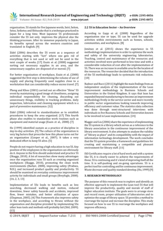 IRJET- Implementation of 5S Methodology in Higher Education Institute | PDF