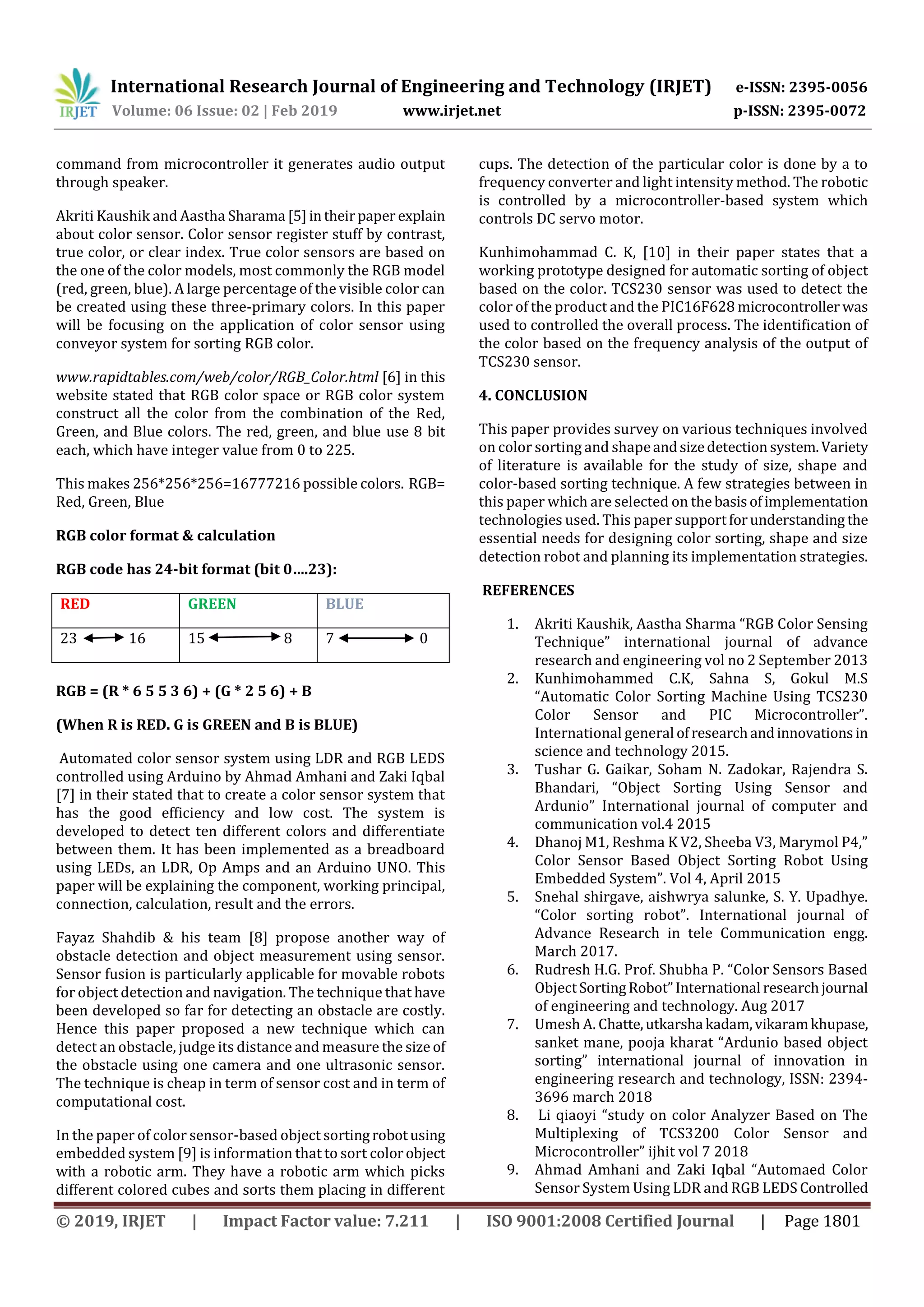 Irjet Oranges Sorting Using Arduino Microcontroller Pdf Computer Peripherals Computing
