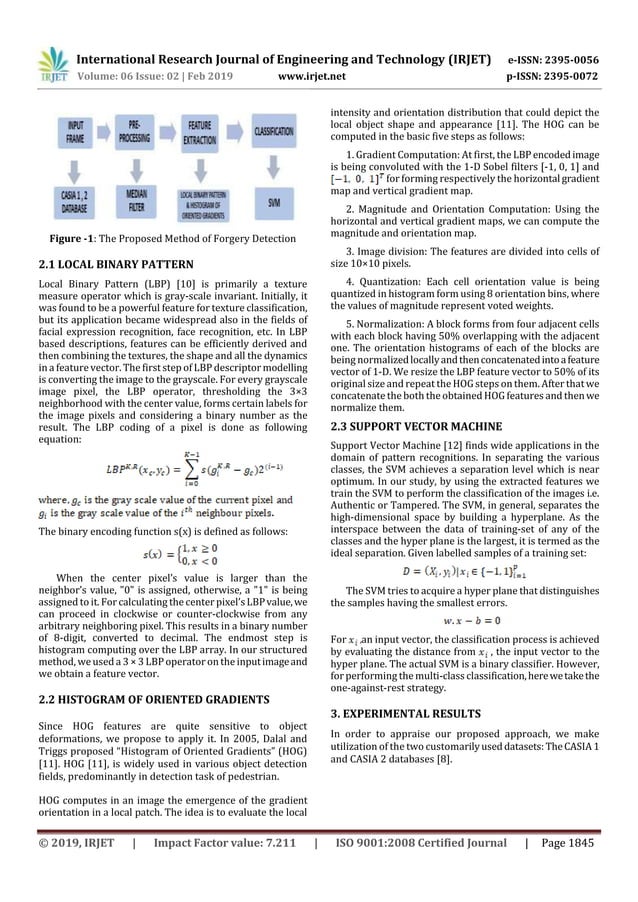 Irjet Digital Image Forgery Detection Using Local Binary Patterns Lbp And Histogram Of