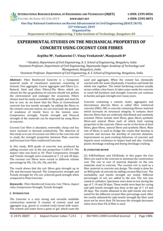 IRJET- Experimental Studies on the Mechanical Properties of Concrete ...