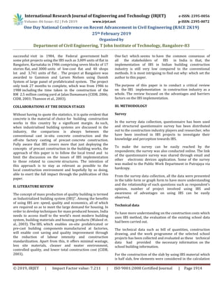 IRJET- Cost Comparison on Industrialized Building System (IBS) and ...