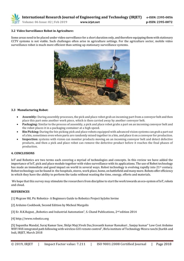 IRJET- Review on IoT based Dual ARM Tele-Robotic System | PDF