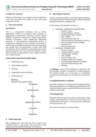 IRJET- Design and Analysis of Crane Hook by using Composite Material | PDF