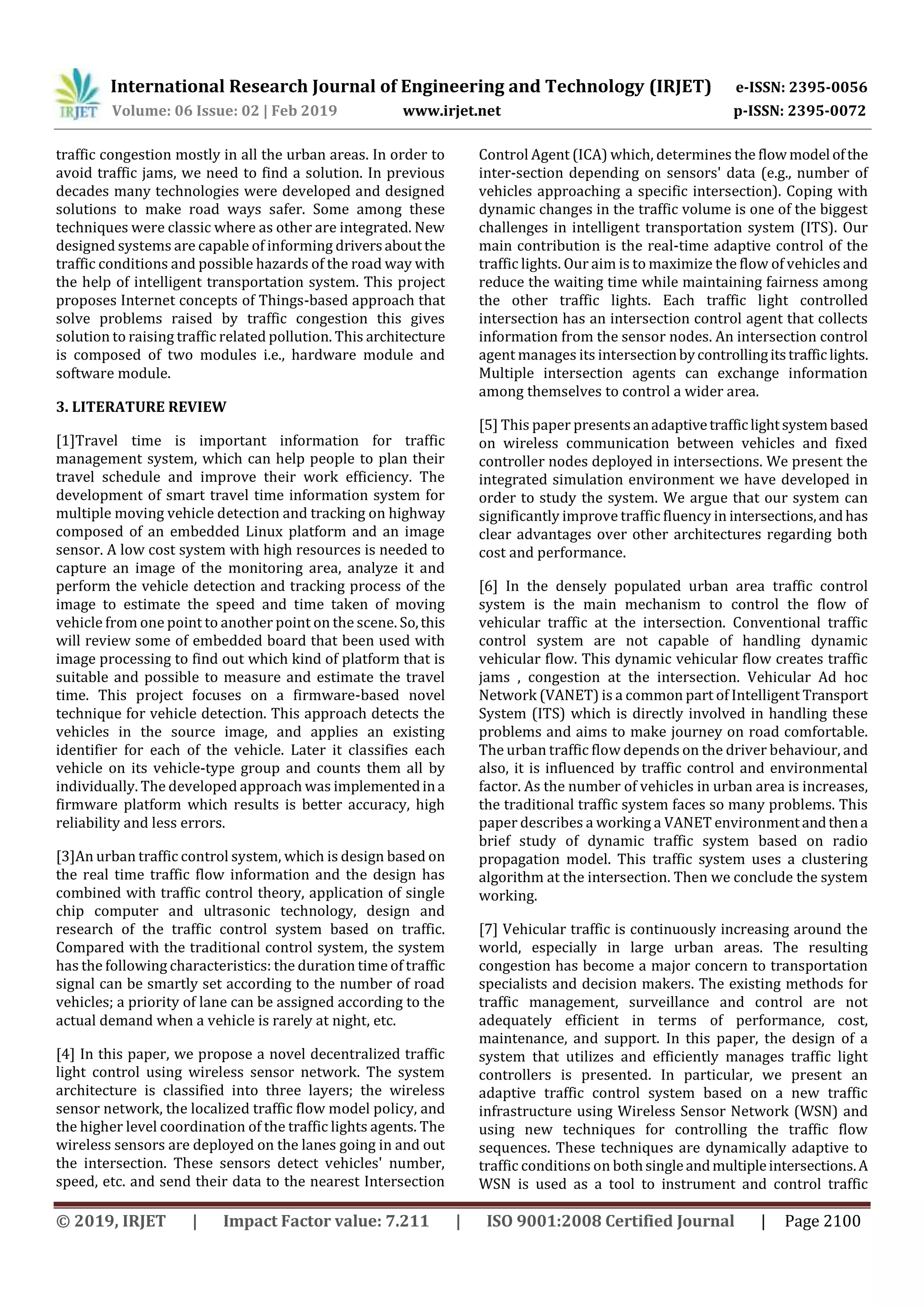 IRJET- Image Processing based Intelligent Traffic Control and ...