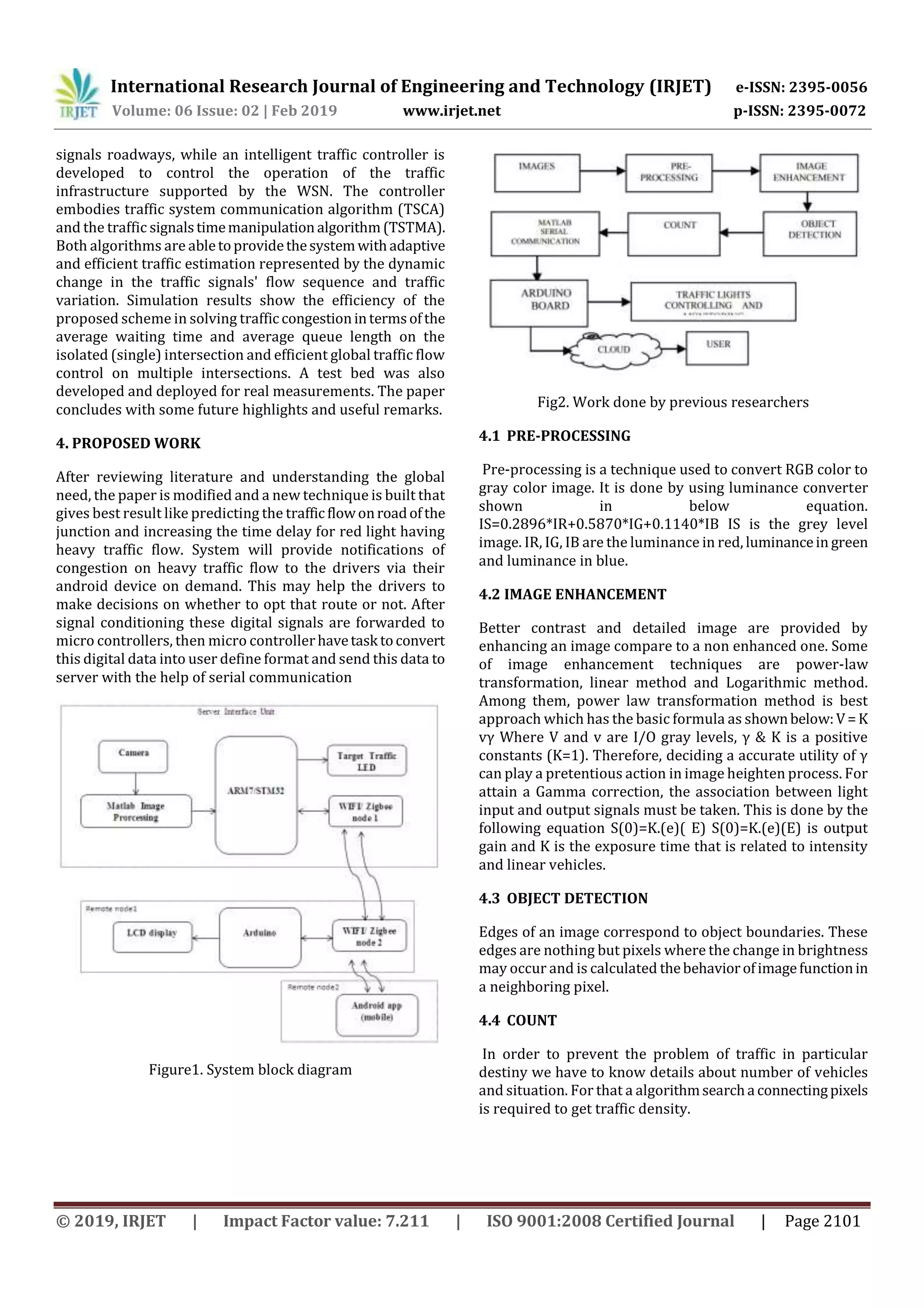 Irjet Image Processing Based Intelligent Traffic Control And Monitoring Using Iot Pdf