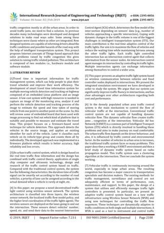 IRJET- Image Processing based Intelligent Traffic Control and Monitoring using IoT | PDF