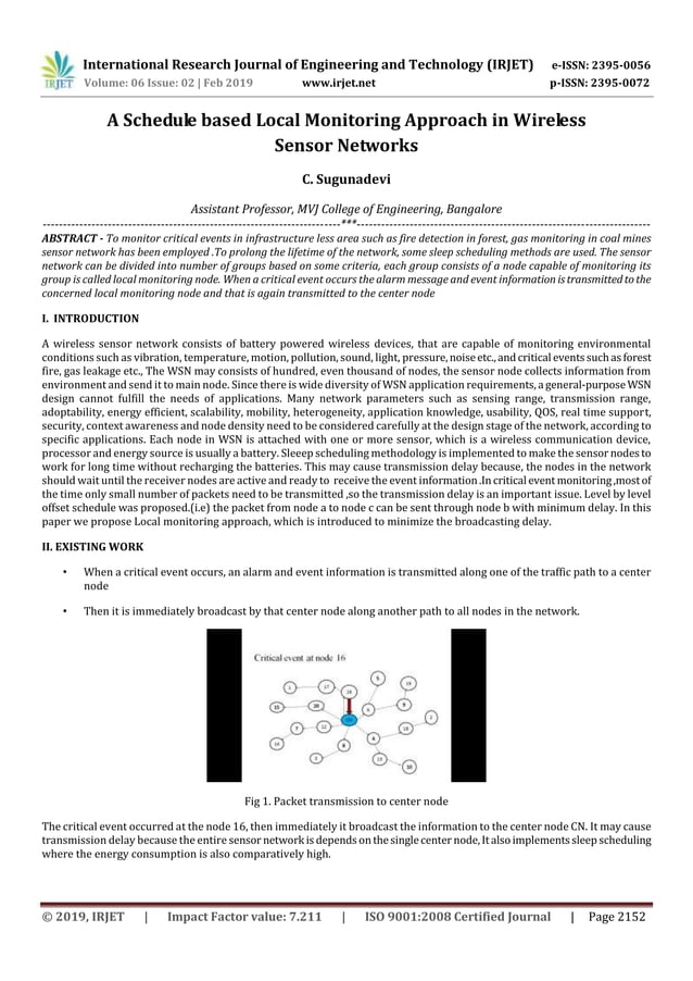 IRJET- A Schedule based Local Monitoring Approach in Wireless Sensor ... IRJET- A Schedule based Local Monitoring Approach in Wireless Sensor ...