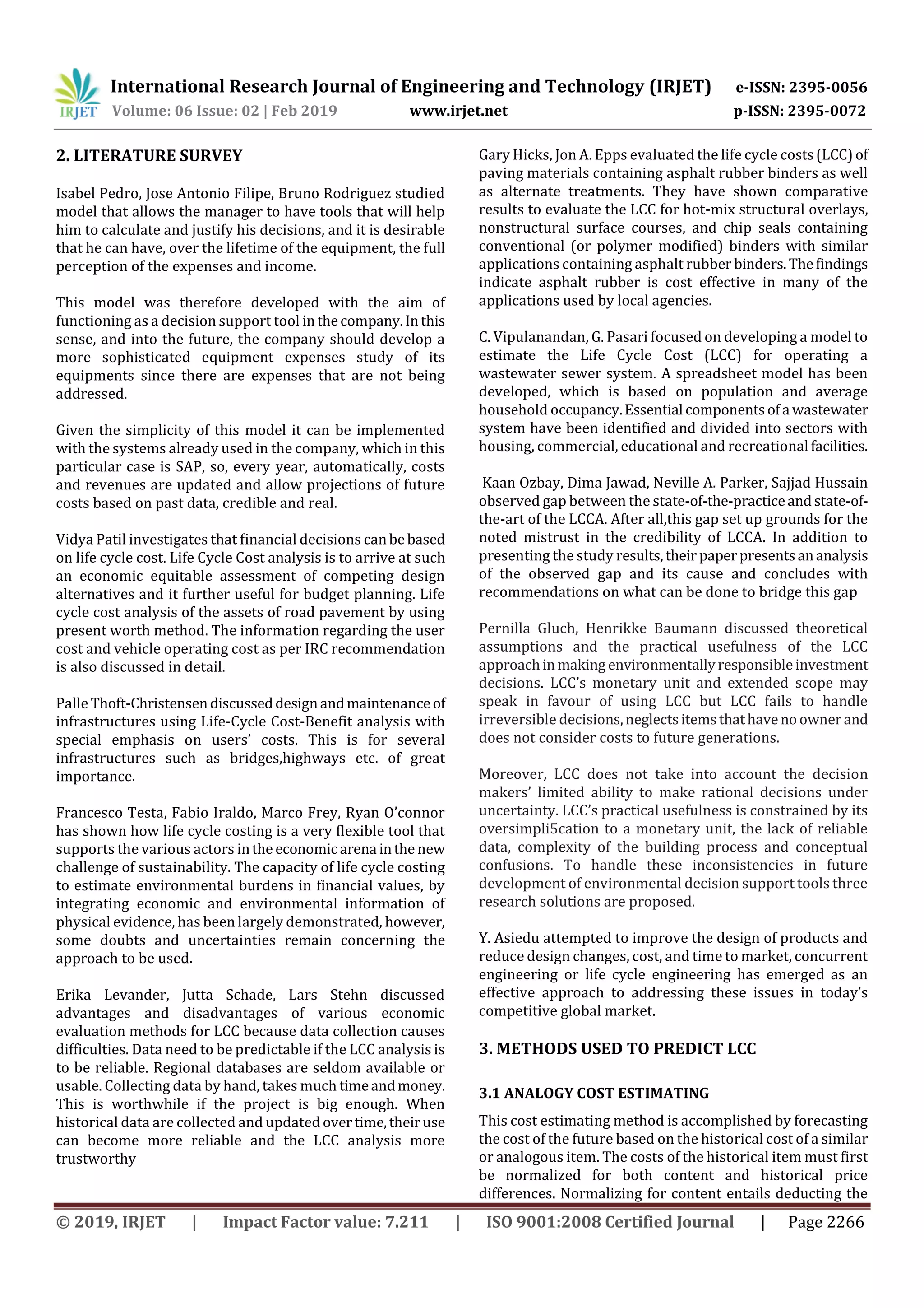 IRJET- Building Life Cycle Cost | PDF