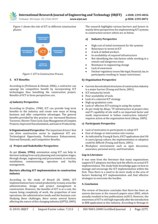 IRJET- Role and Scope of Information and Communication Technology (ICT) in Construction ...