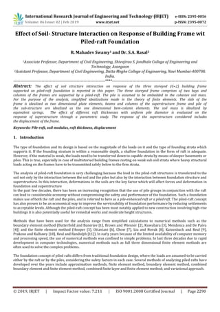IRJET- Effect of Soil- Structure Interaction on Response of Building Frame wit Piled-raft ...