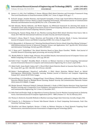 IRJET- Security Attacks Detection in Cloud using Machine Learning Algorithms | PDF