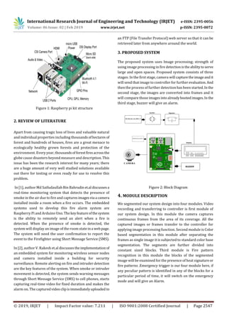 IRJET- Review on Image Processing based Fire Detetion using Raspberry Pi | PDF