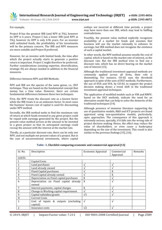IRJET- Project Economic Appraisal Techniques in Construction Industry ...