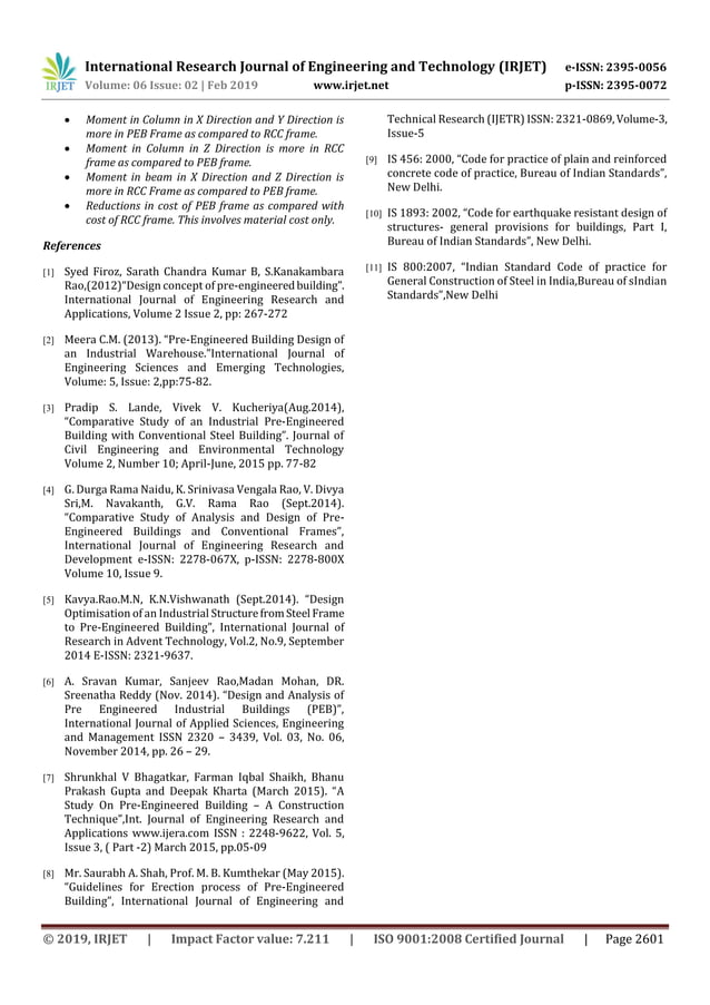 IRJET- Relative Investigation of Multi-Storey Structure into PEB and ...
