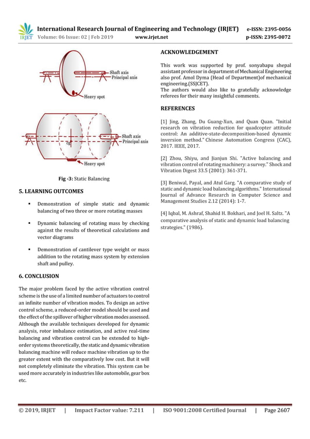 IRJET- Design & Fabrication of Static and Dynamic Vibration Balancing Machine | PDF