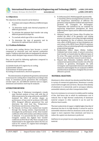 IRJET- Experimental Analysis to Investigate the Thermal Performance of different Types of Fin ...