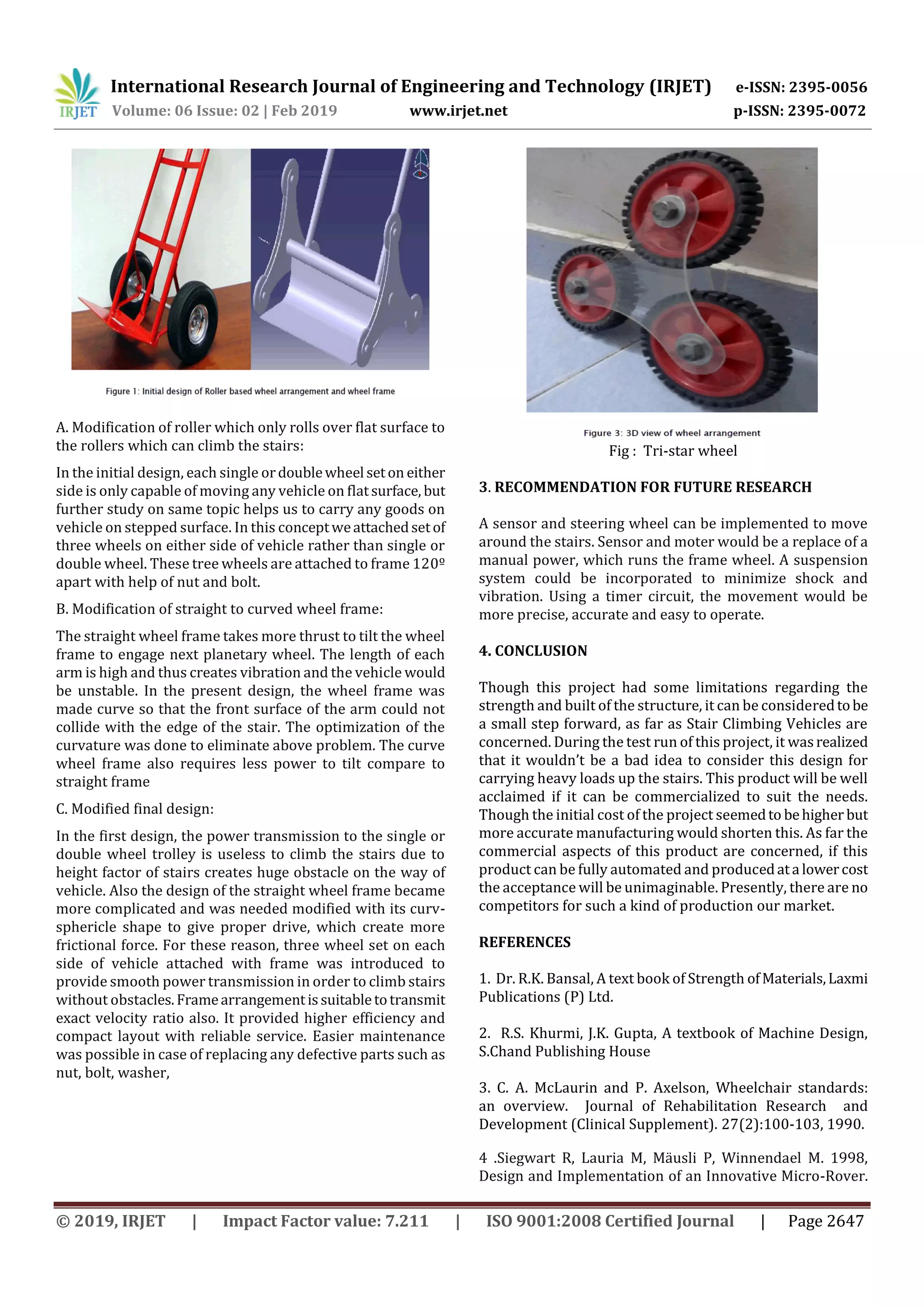 IRJET- Design and Manufacturing of Stair Climbing Trolley | PDF