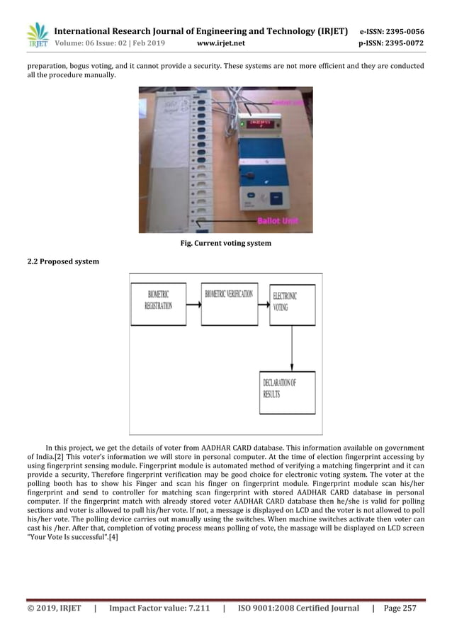IRJET- Biometric Voting Machine using Aadhar Authentication | PDF