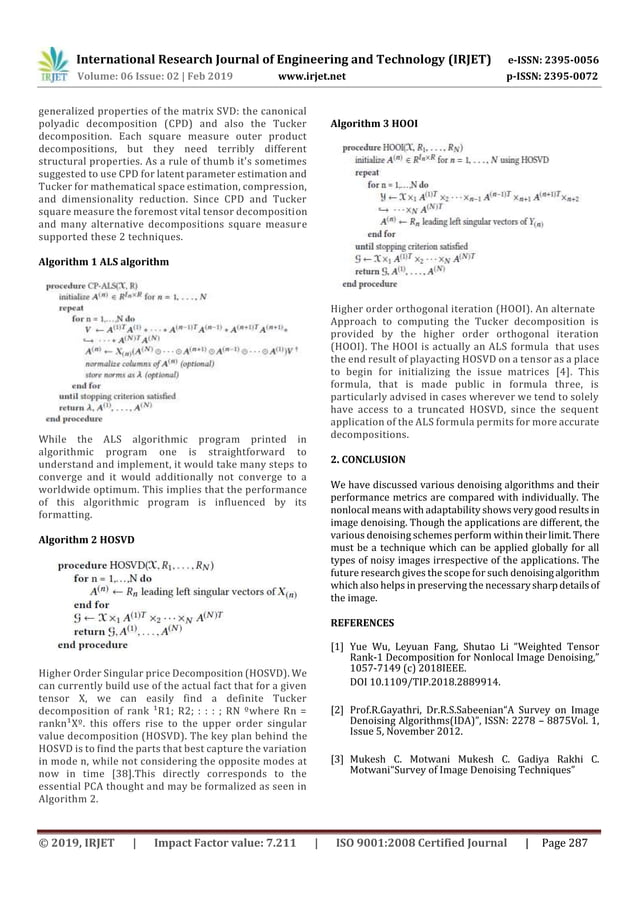 IRJET- Survey on Image Denoising Algorithms | PDF