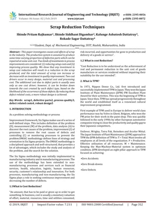IRJET- Scrap Reduction Techniques | PDF