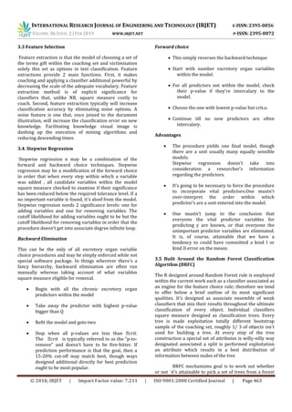 IRJET- Comparison of Feature Selection Methods for Chronic Kidney Data Set using Data Mining ...