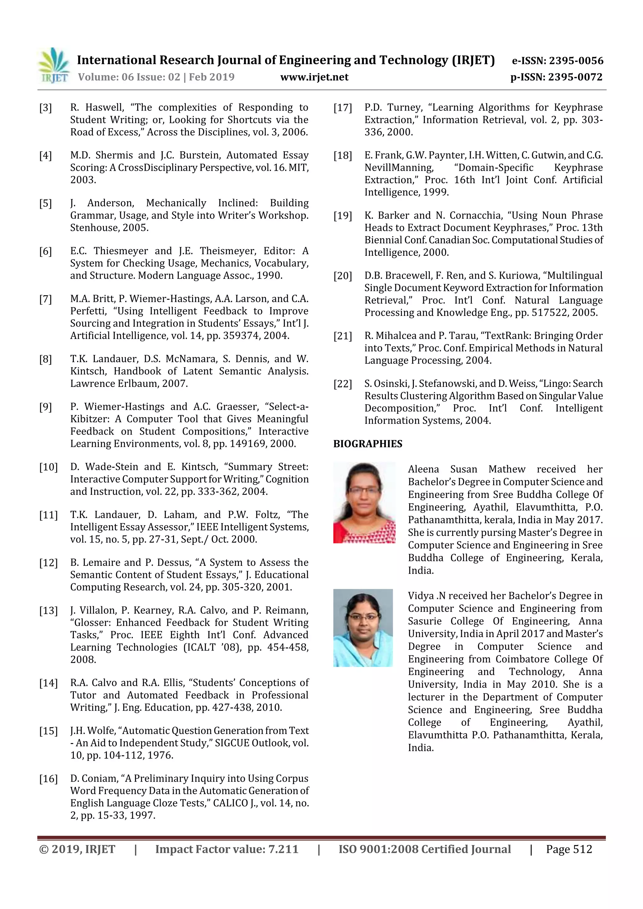 IRJET- Implementation of Automatic Question Paper Generator System | PDF