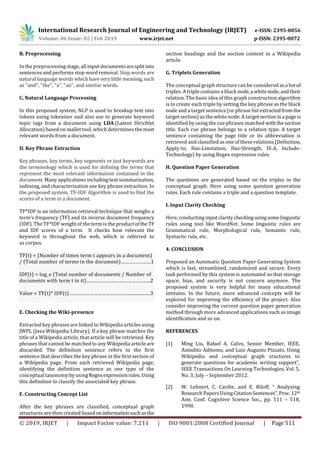 IRJET- Implementation of Automatic Question Paper Generator System | PDF