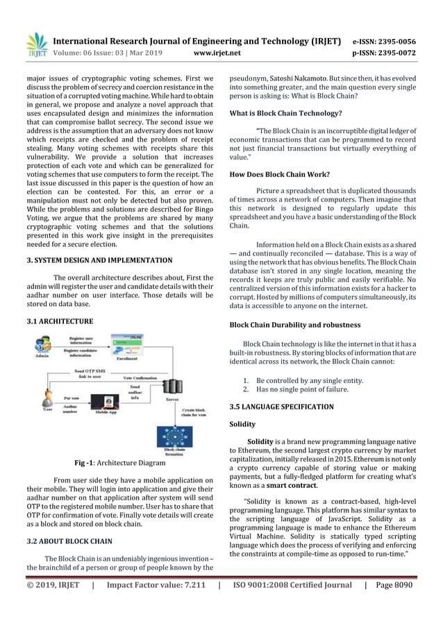 IRJET- Effctive In-House Voting and Implementation using Block-Chain Verification | PDF