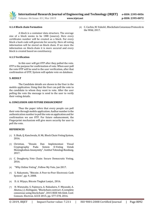 IRJET- Effctive In-House Voting and Implementation using Block-Chain Verification | PDF