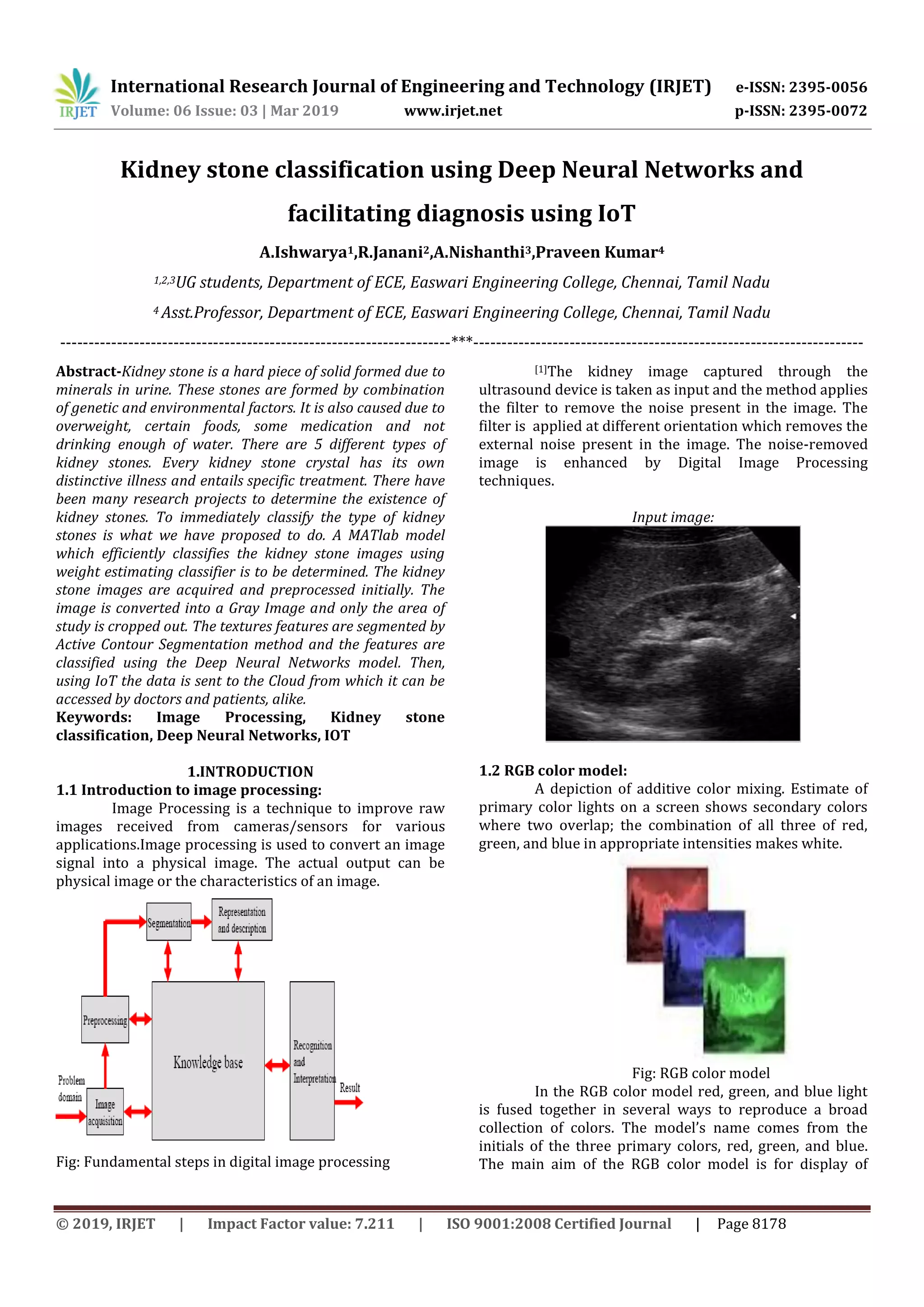 IRJET- Kidney Stone Classification using Deep Neural Networks and Facilitating Diagnosis using ...