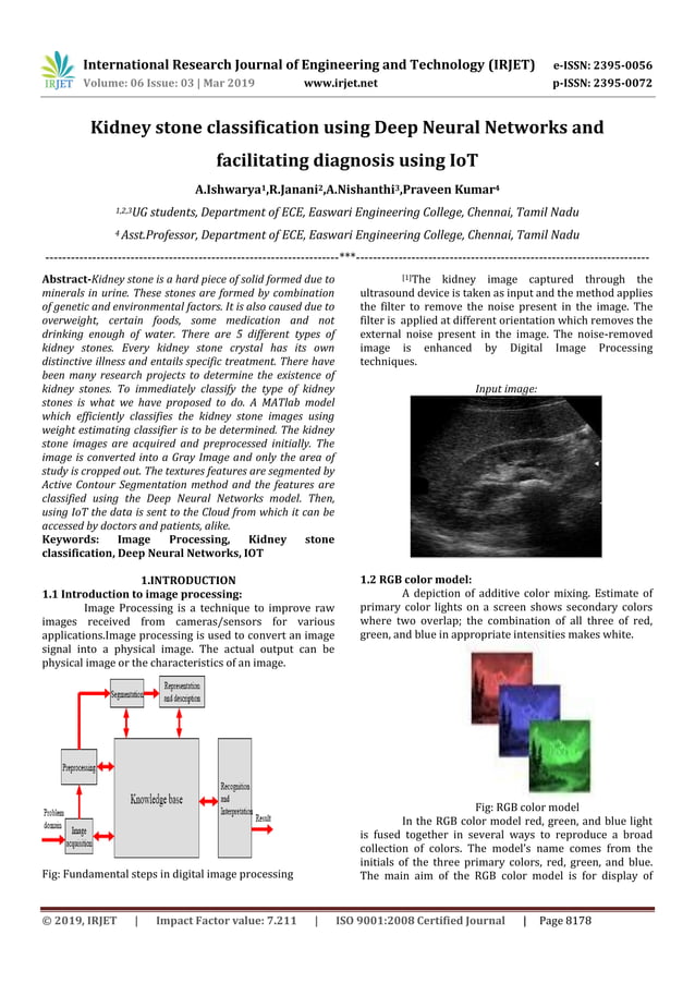 IRJET- Kidney Stone Classification using Deep Neural Networks and Facilitating Diagnosis using ...