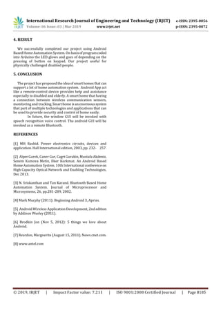 IRJET- Android based Home Automation using Bluetooth Technology | PDF