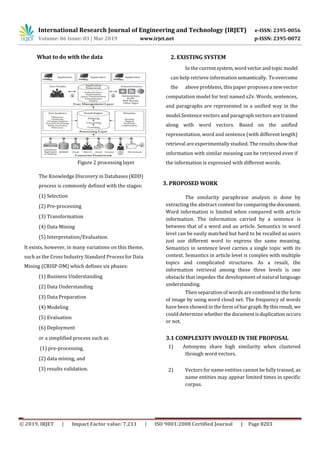 IRJET- Deduplication Detection for Similarity in Document Analysis Via Vector Analysis | PDF