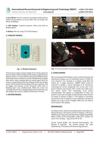 IRJET- Design Persistence of Vision Control using Arduino | PDF